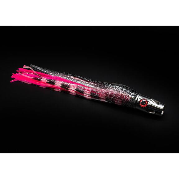 RED EYE TROLLING LURES Small Stainless Jet Head Black/Pink Rigged
