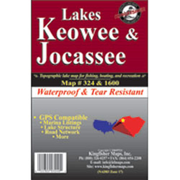 KINGFISHER MAPS Lakes Keowee & Jocassee Waterproof Map
