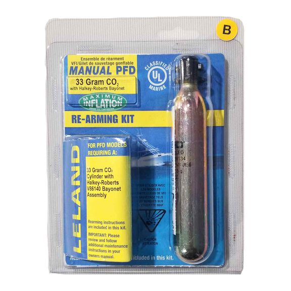 LELAND 33 Gram Inflatable PFD Rearming Kit with Bayonet, Manual