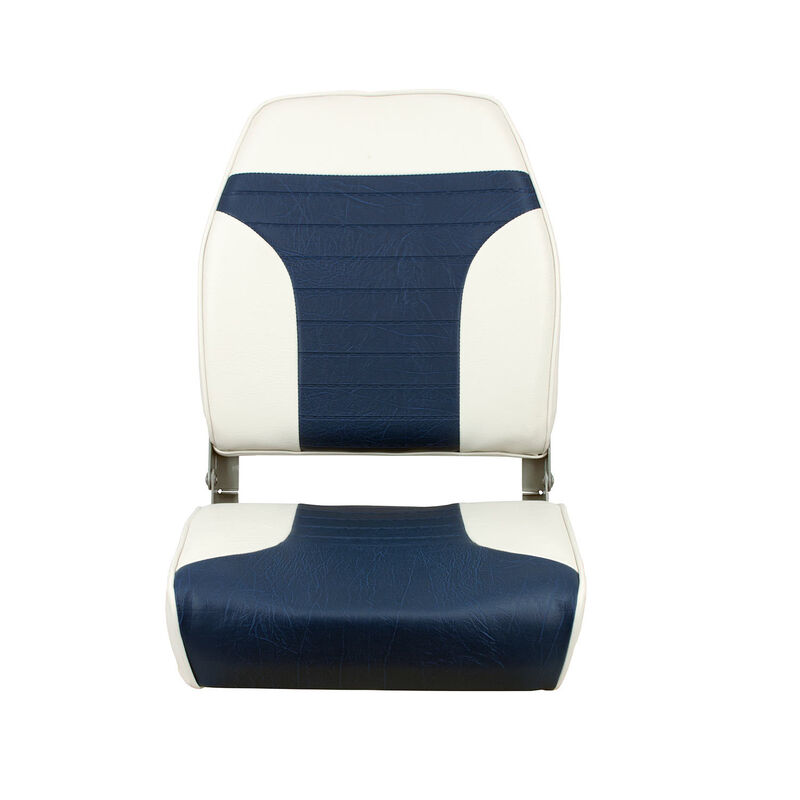 SPRINGFIELD Blue and White High Back Folding Seat | West Marine