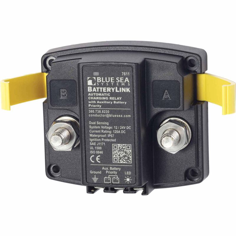 BLUE SEA SYSTEMS BatteryLink Automatic Charging Relay, 120A 12V/24VDC ...