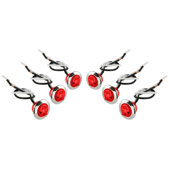 HOPKINS MANUFACTURING LED 3/4" Round Clearance/Side Marker Trailer Lights with Rubber Grommets ...