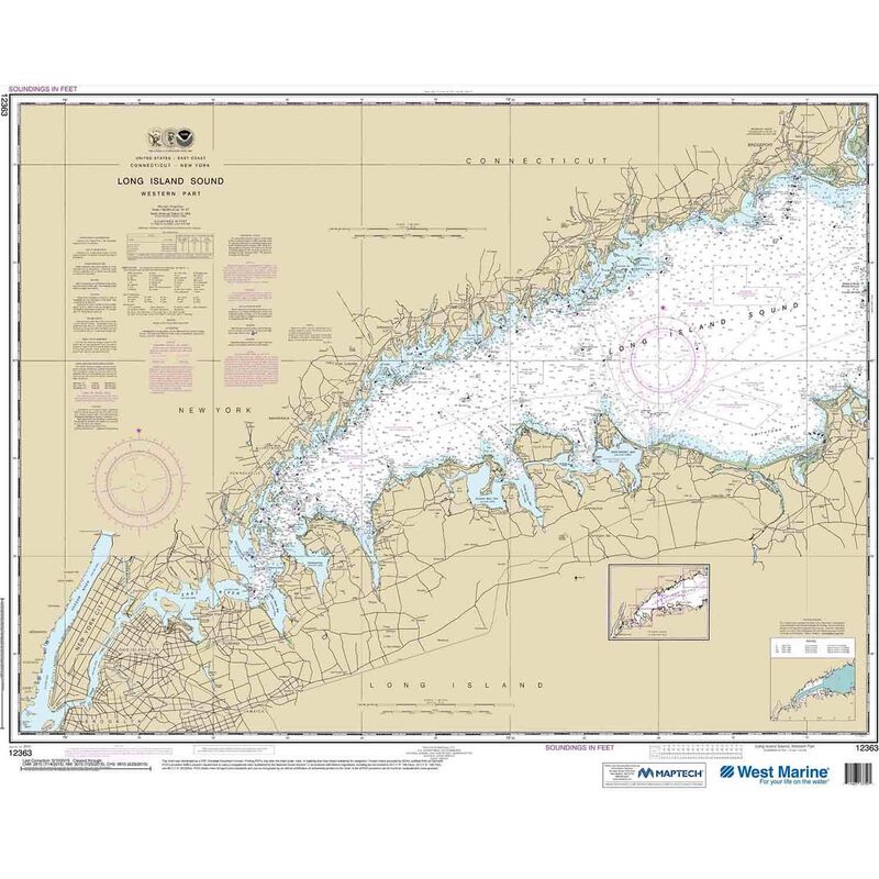 NOAA Maptech® NOAA Recreational Waterproof Chart-Long Island Sound ...