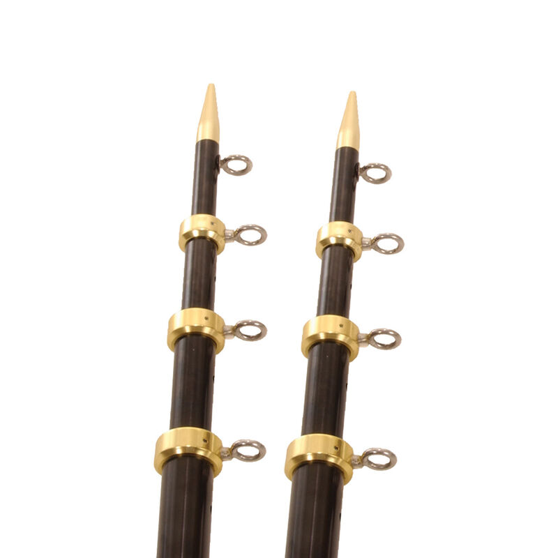 Telescoping Aluminum Outrigger Poles, 15'HD, Black/Gold | West Marine