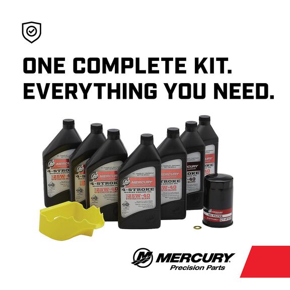 Mercury 25W-40 4-Stroke Oil Change Kit – L6 Verado 200–400HP