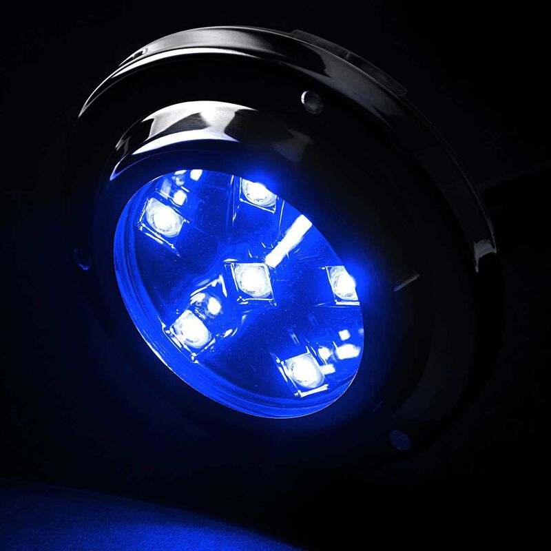 SEAVOLT Round Six LED Underwater Light with Stainless Steel Bezel, Blue ...