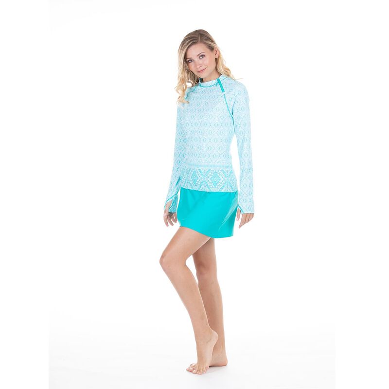 Women's Crystal Lagoon Zipper Rash Guard | West Marine
