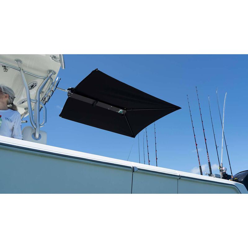 TACO MARINE ShadeFin Canvas Boat Shade with Fixed Rod Holder Mount Kit ...