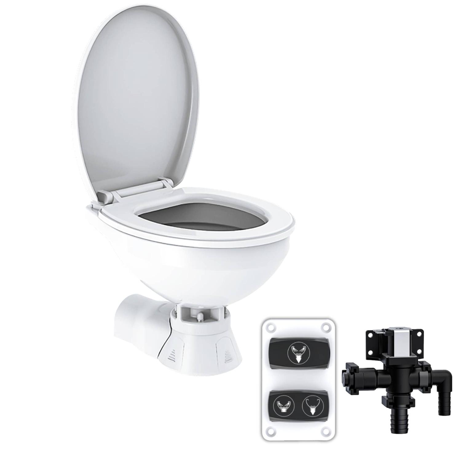 COMMODORE COMMODORE CM3RMT Quiet Flush Electric Marine Toilet Boating ...