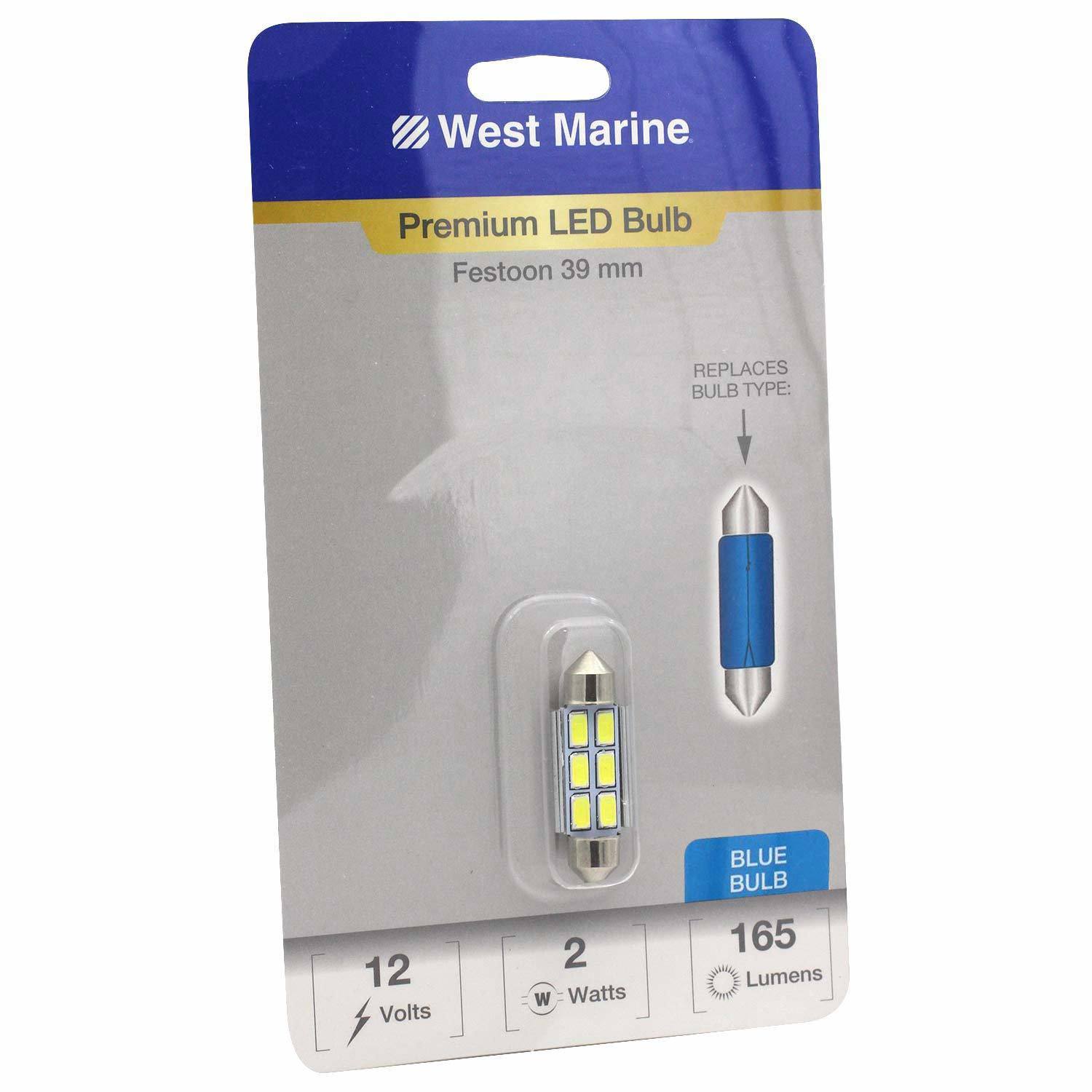 WEST MARINE Festoon 39mm Premium LED Bulb, Blue