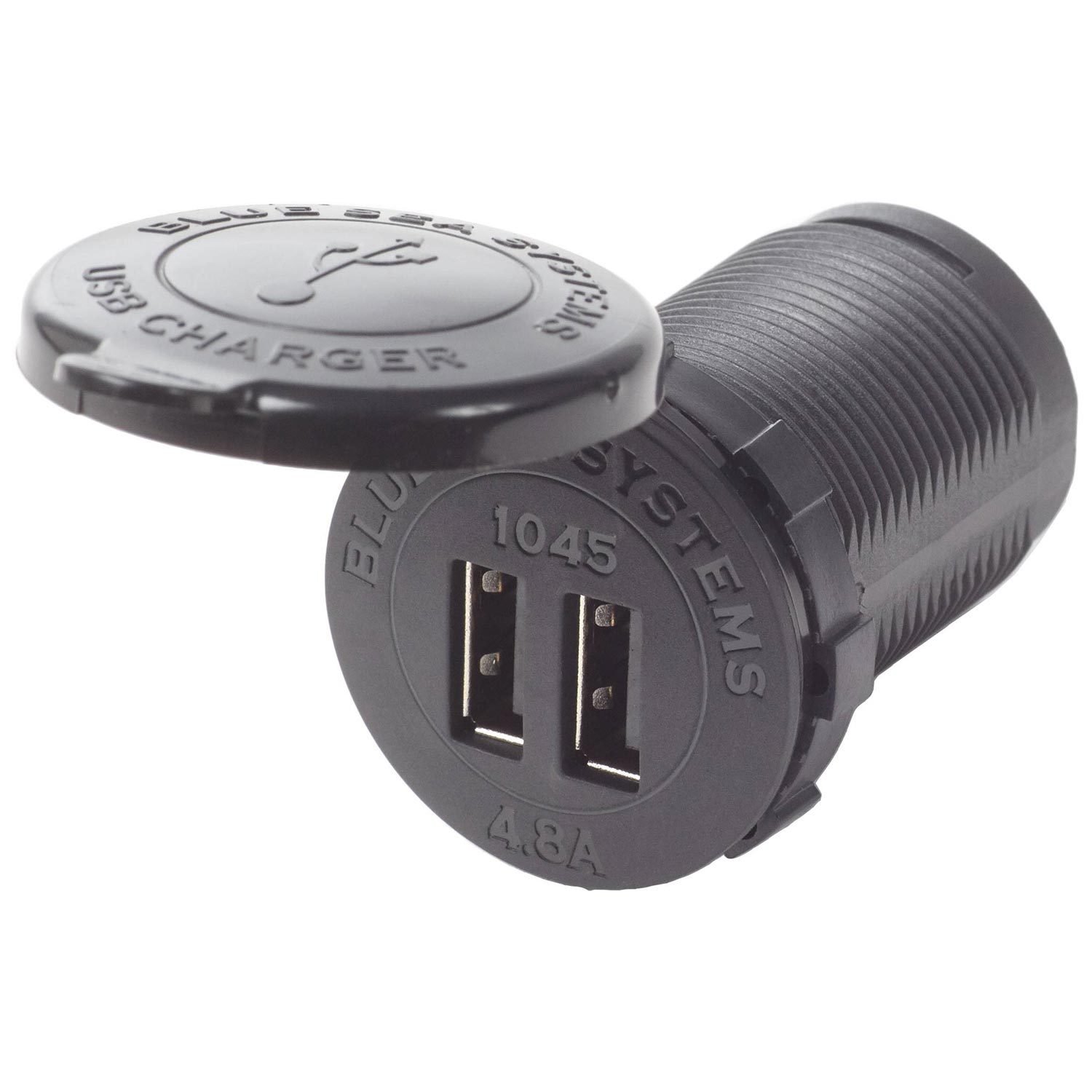 BLUE SEA SYSTEMS Dual USB Charger, Socket Mounted