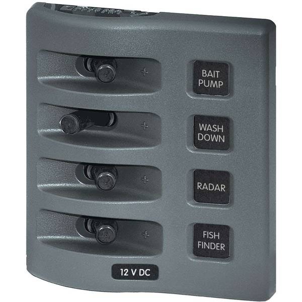 Blue Sea WeatherDeck 4‑Position Waterproof Switch Panel