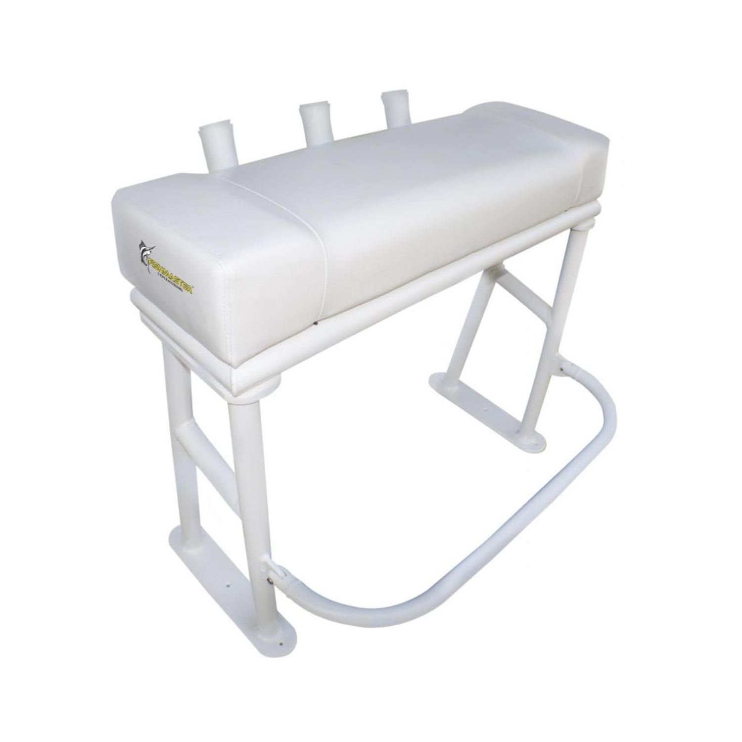 FISHMASTER Original Leaning Post, White Frame, White Upholstery