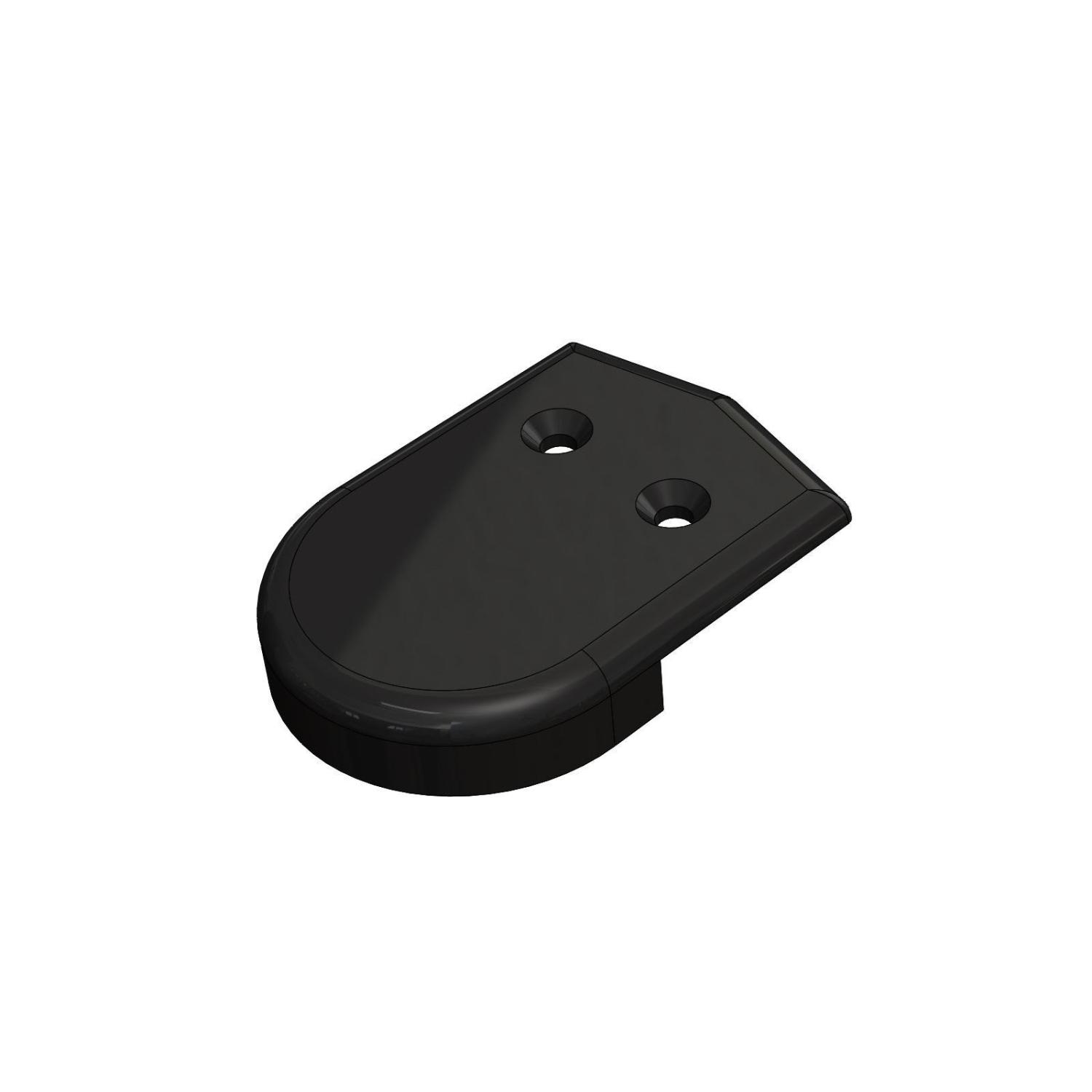 TACO MARINE END CAP, RUB RAIL BLACK PACKAGED