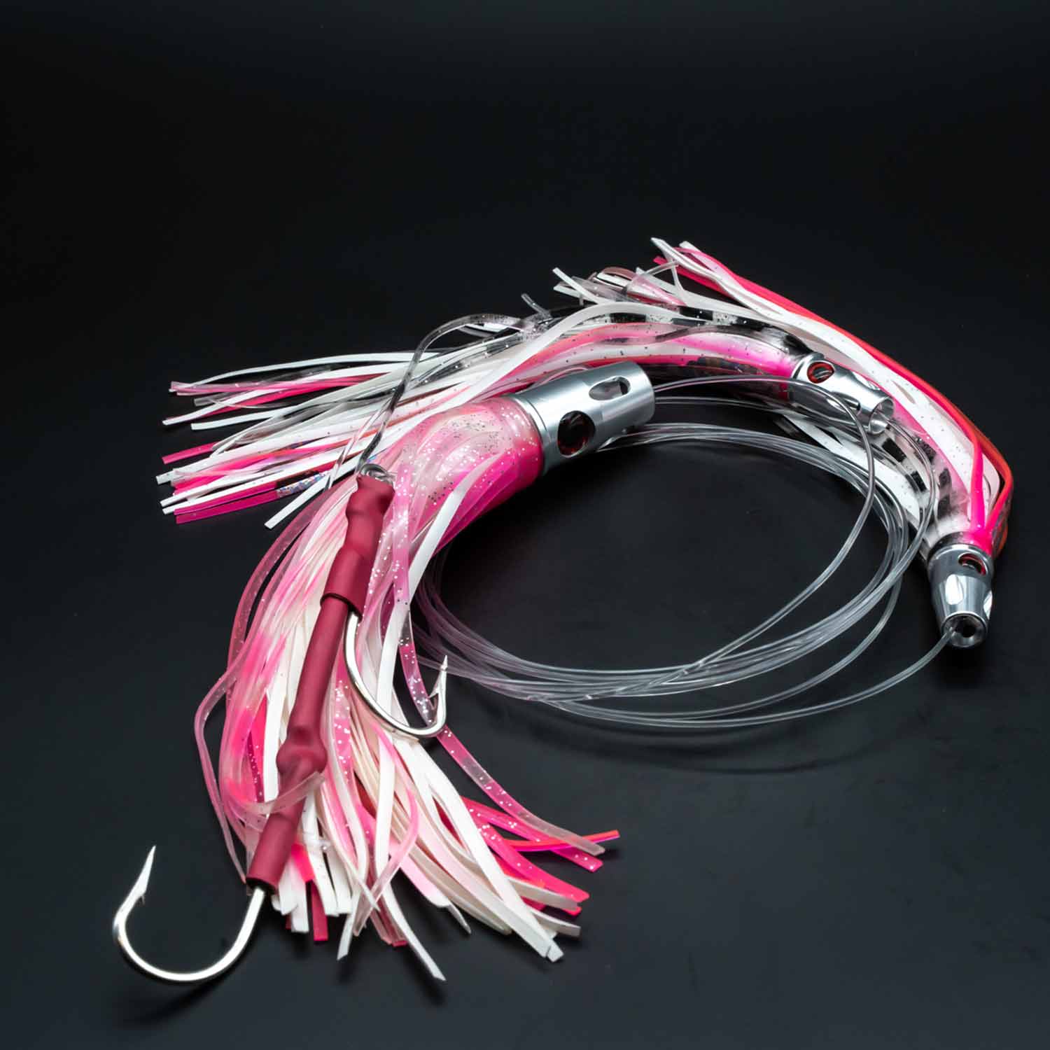 RED EYE TROLLING LURES Mahi Crushr Jet Head Pink/White