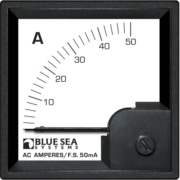 BLUE SEA SYSTEMS AC DIN Ammeter, 0 to 50A with Coil