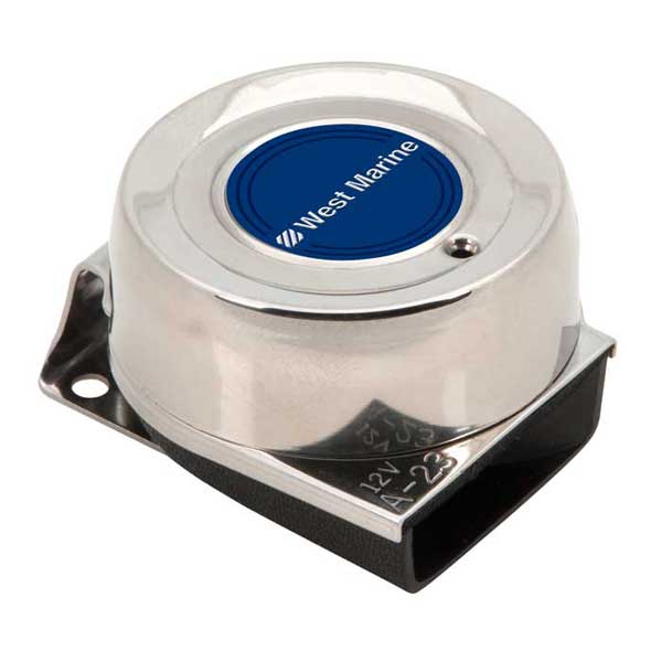 WEST MARINE Mini-Compact Horn, Single, 3'W x 3"H, 105dB