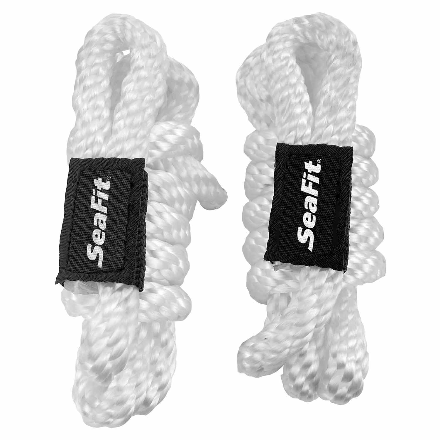 SEAFIT 3/8" x 5' Fender Line, Double Braid Nylon, White, Pair