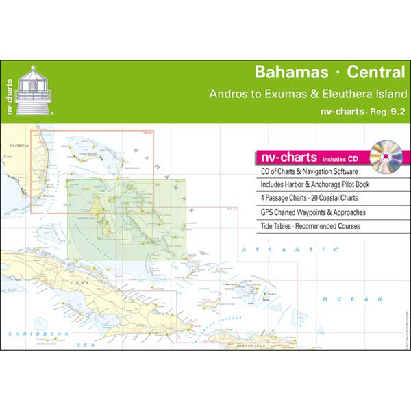 Bahamas Central, Andros to Exumas & Eleuthera Islands Chart Book with ...