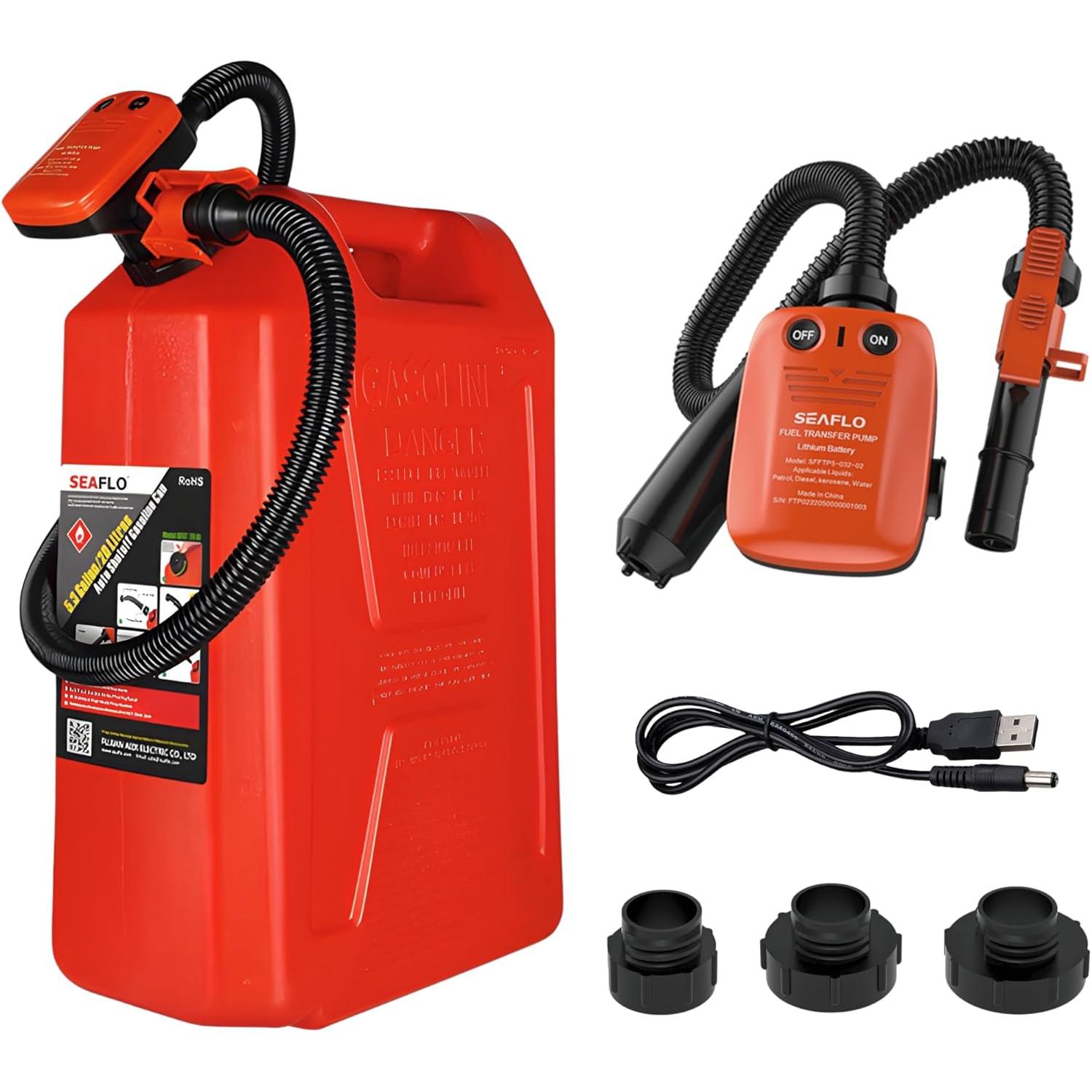 SEAFLO MARINE SEAFLO Rechargeable Fuel Transfer Pump – 3.2 GPM ...