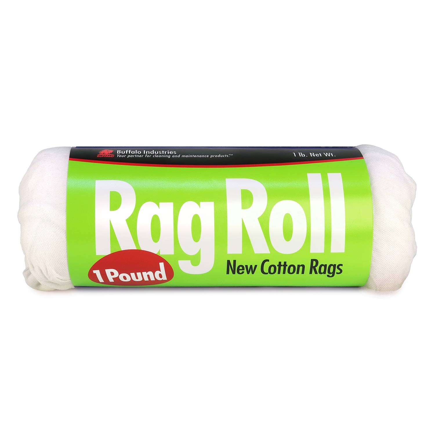 BUFFALO Rag Roll of New White Cotton Rags, 1 lb.