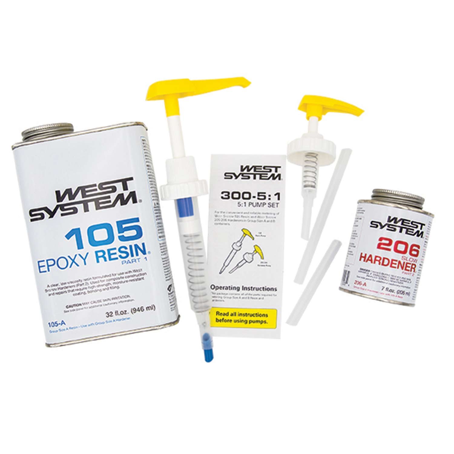 West System 105‑A Epoxy Resin & Pump Bundle