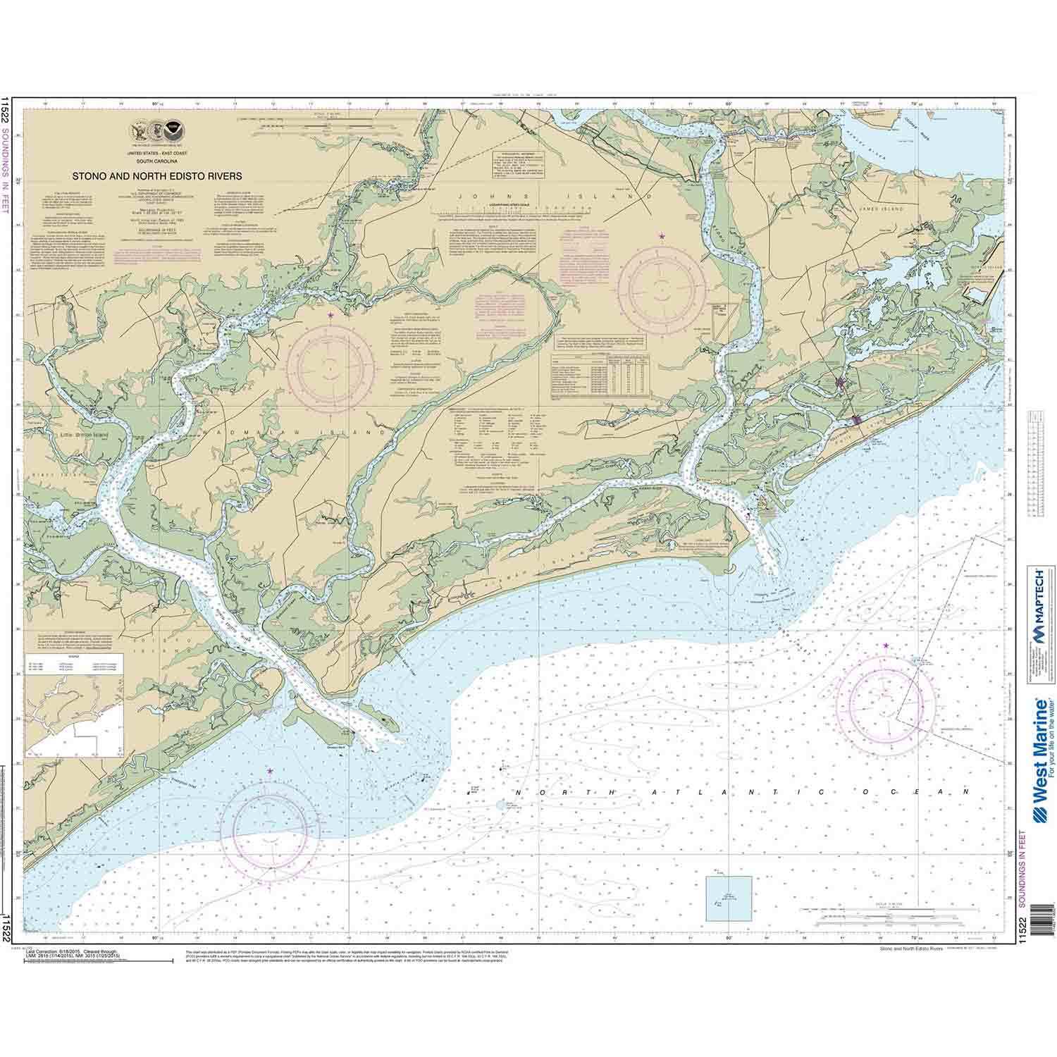 NOAA Maptech® NOAA Recreational Waterproof Chart-Stono and North Edisto ...