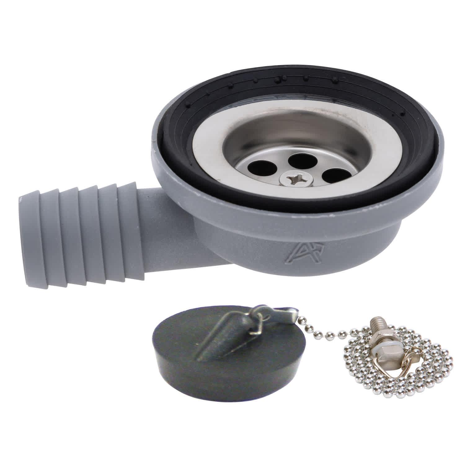 AMBASSADOR MARINE 1-1/2" Drain, 95 Degree Drain, Low Profile, 1" Hose ...