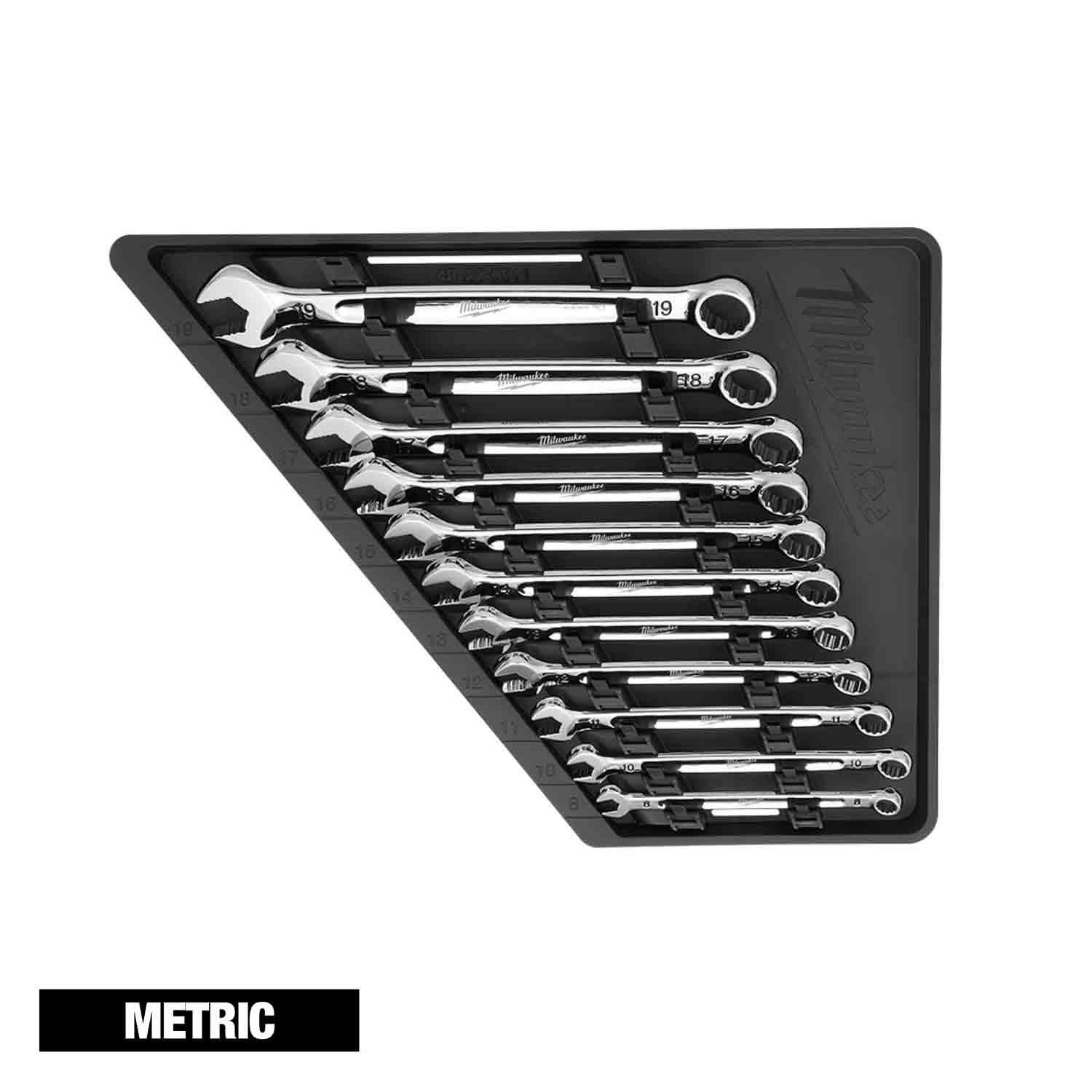 MILWAUKEE Metric Combination Wrench Set, 11 Piece