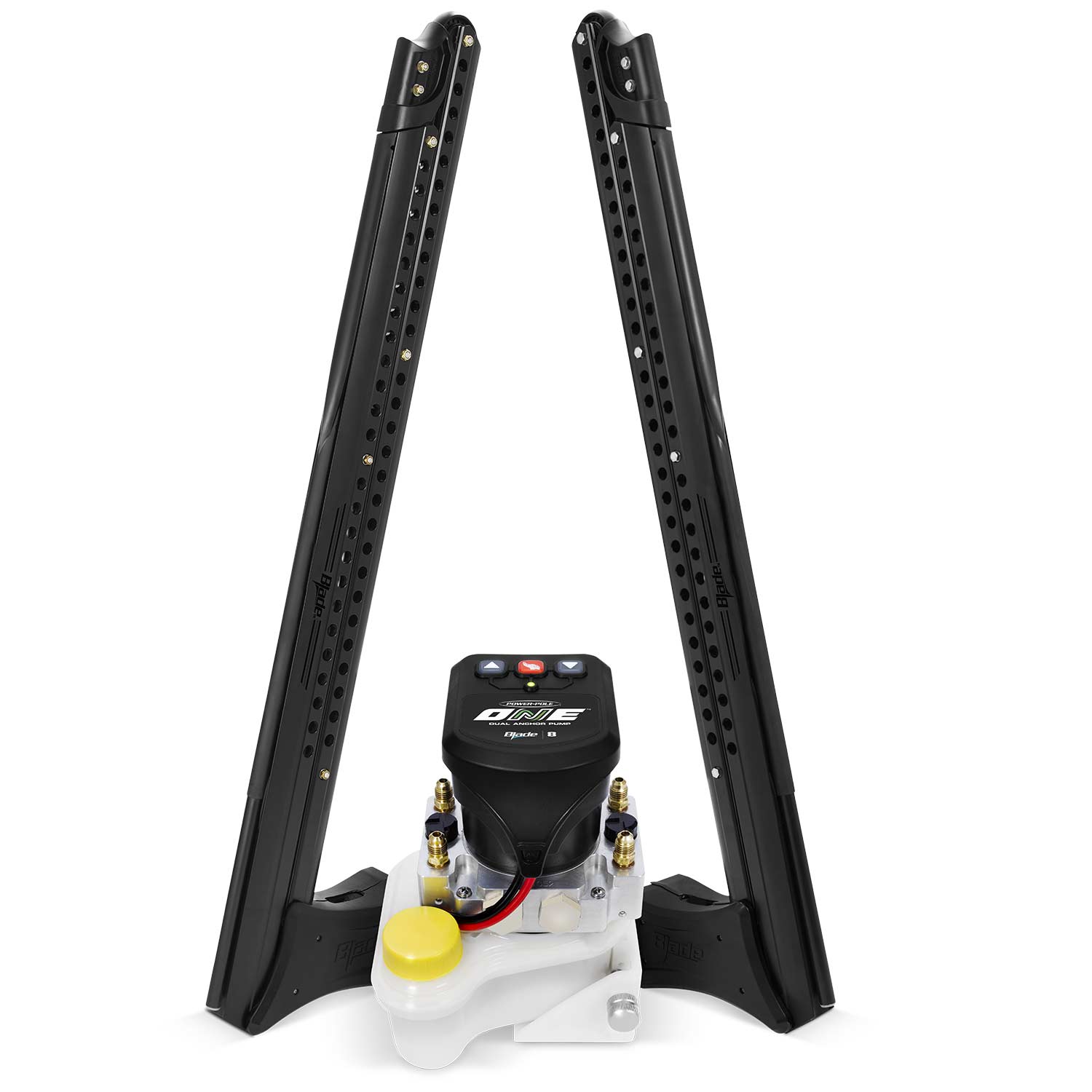 Power‑Pole Blade Dual Anchors w/ ONE Pump Shallow Water Kit
