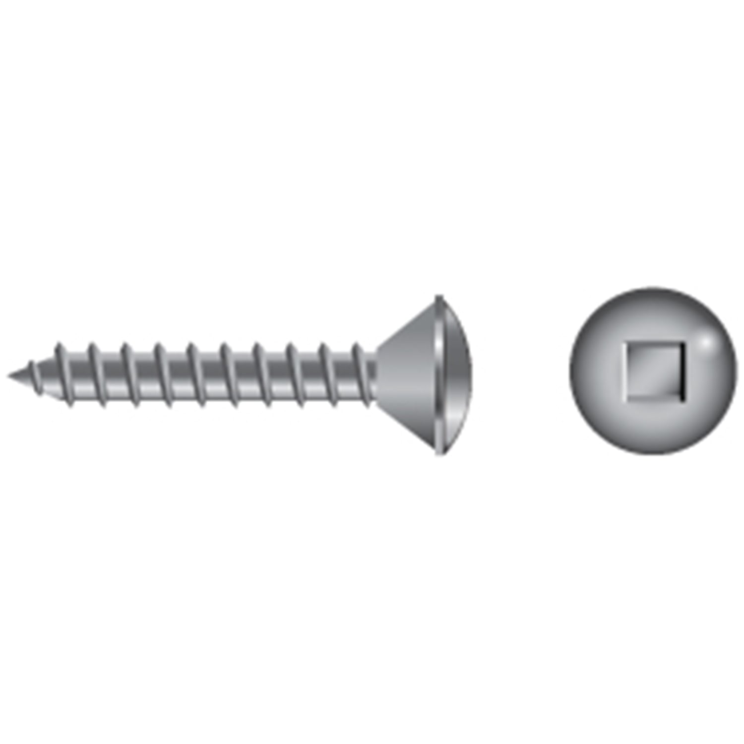 FASCO FASTENER #10 X 1 1/2" Stainless Steel Square Drive Oval-Head ...