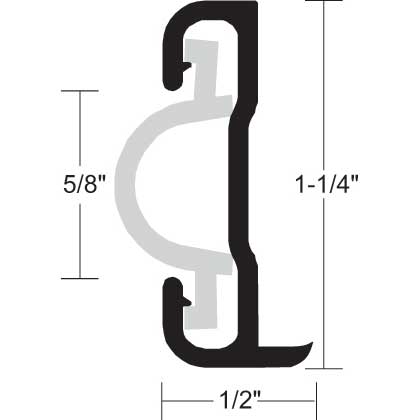 TACO MARINE Aluminum Rub Rail 1 1/4"H x 1/2"W x 12'L, #8 Screws