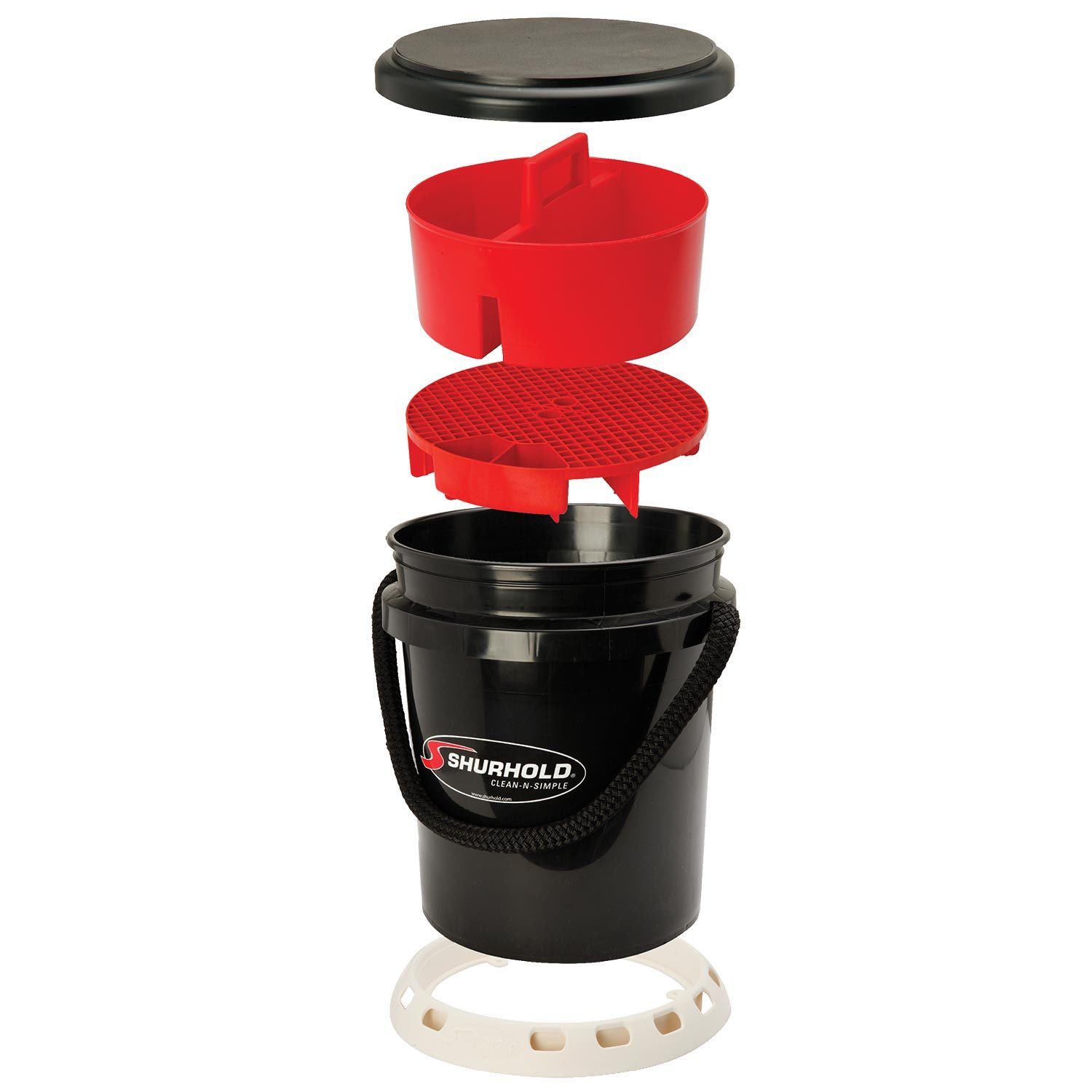 SHURHOLD Deluxe One Bucket System, 5 Gallon, Black