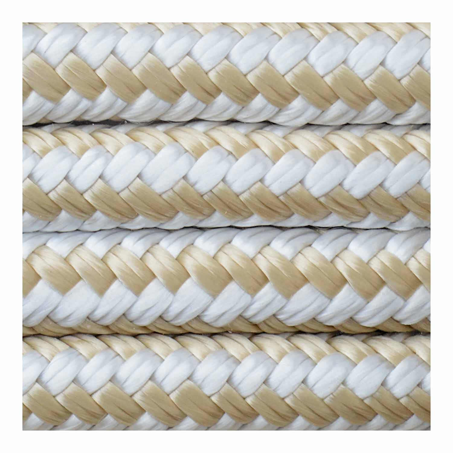 SEAFIT 3/8" x 15' Dock Line, Premium Double Braid, Gold / White