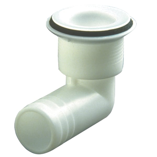 FORESPAR 1 1/4" 90° Plastic Drain Fitting, Fits 1" Hose