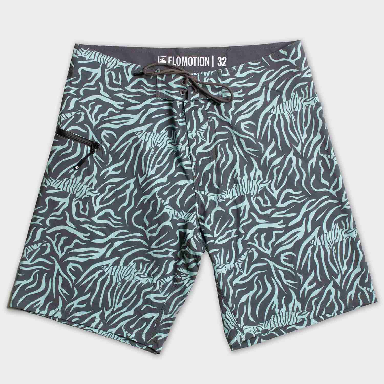 FLOMOTION Men's Tiger Shark Board Shorts