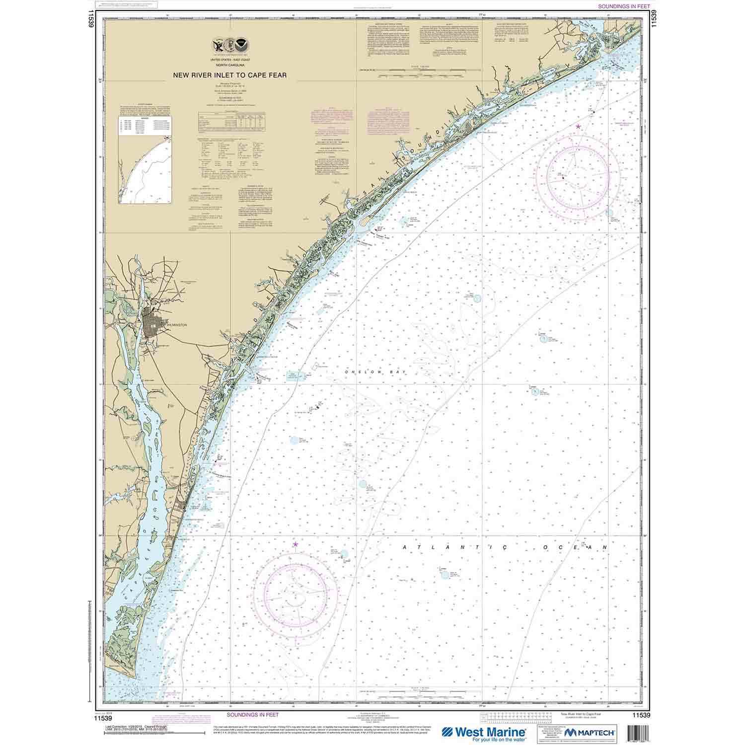 NOAA Maptech® Recreational Waterproof Chart - New River Inlet-Cape Fear