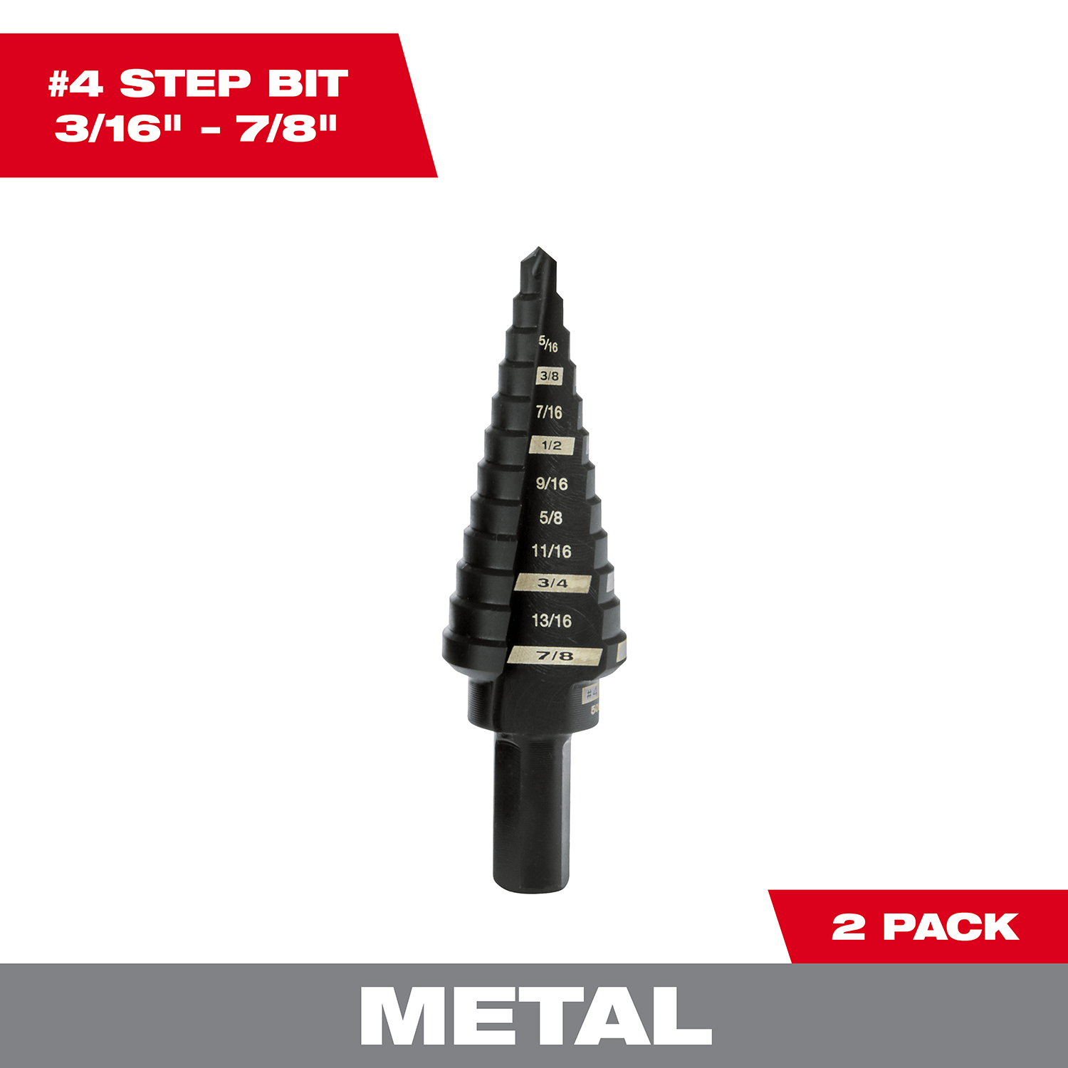 MILWAUKEE #4 Step Drill Bit Set, 2 Piece