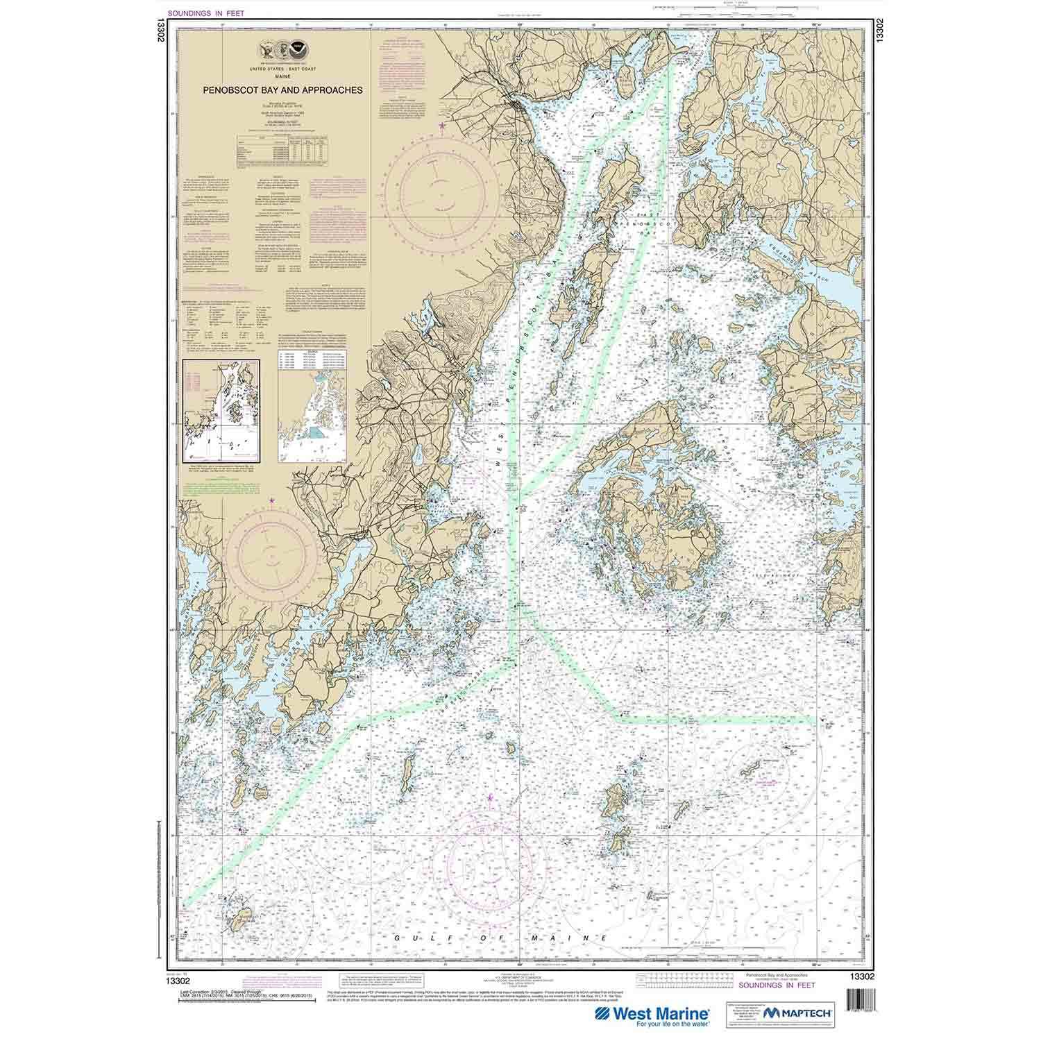 NOAA Maptech® NOAA Recreational Waterproof Chart-Penobscot Bay and ...