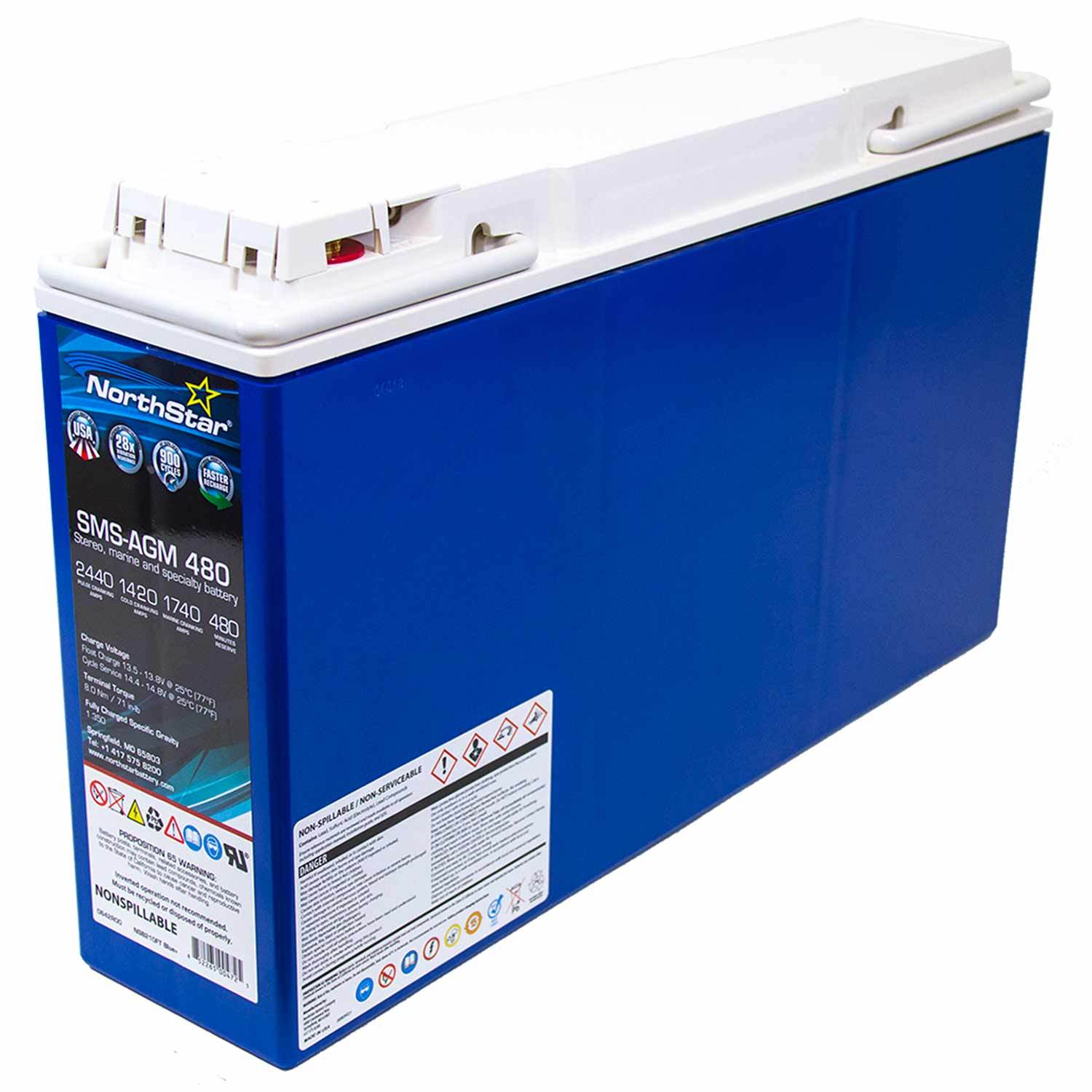 NorthStar 1740 MCA Slimline AGM Pure‑Lead Marine Battery