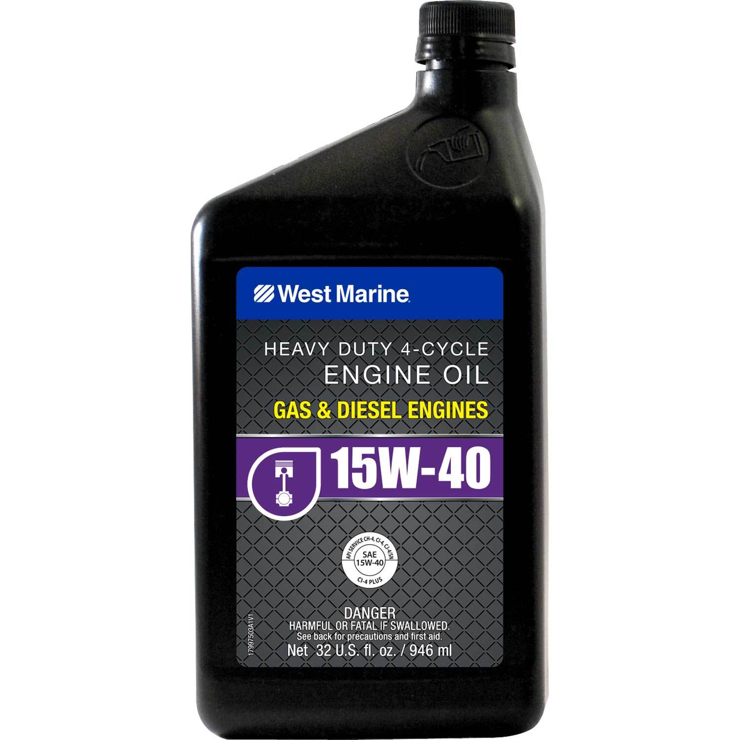 West Marine 15W‑40 Heavy‑Duty 4‑Stroke Marine Engine Oil