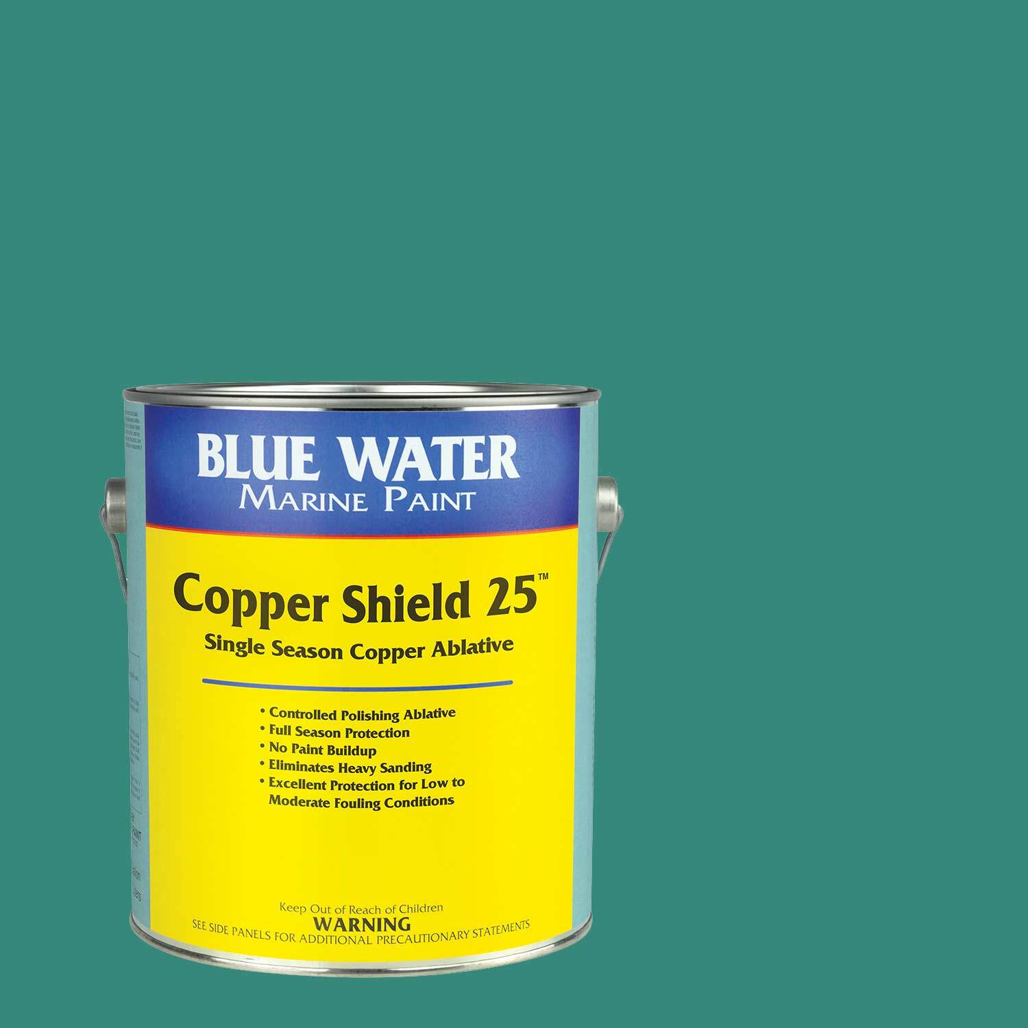 BLUE WATER Copper Shield 25 Bottom Paint, Admiral Green, Gallon