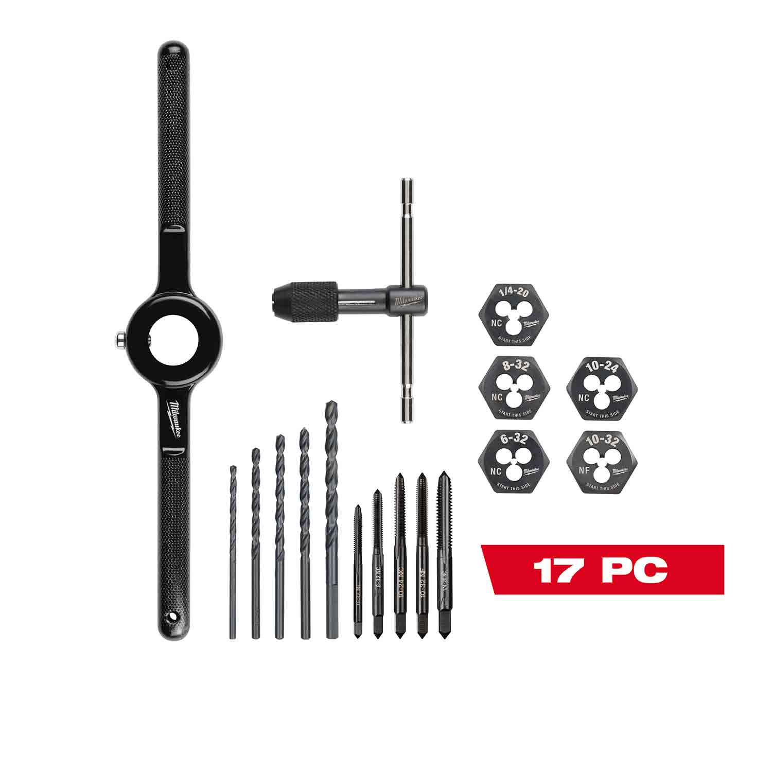 MILWAUKEE SAE Tap and Die Set, 17 Piece