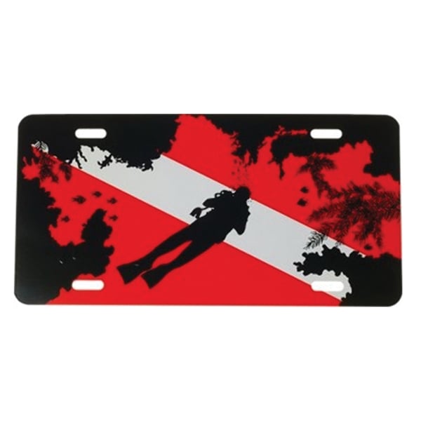 MARINE SPORTS Airbrushed Diver Dive Scene License Plate