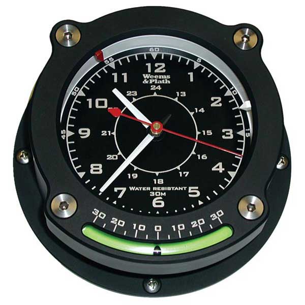 WEEMS & PLATH Nautilus Waterproof Quartz Clock w/Inclinometer