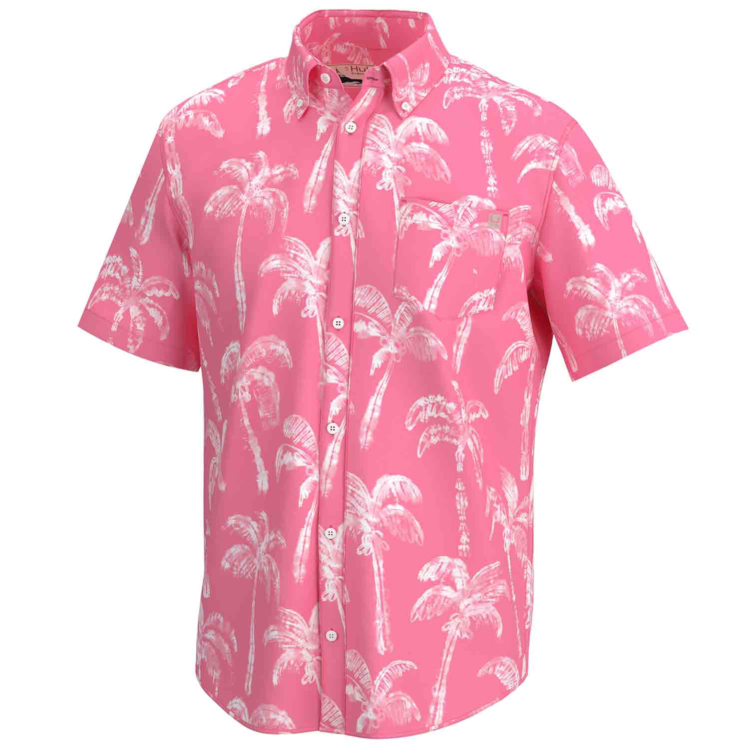 HUK Men's Kona Palm Wash Shirt