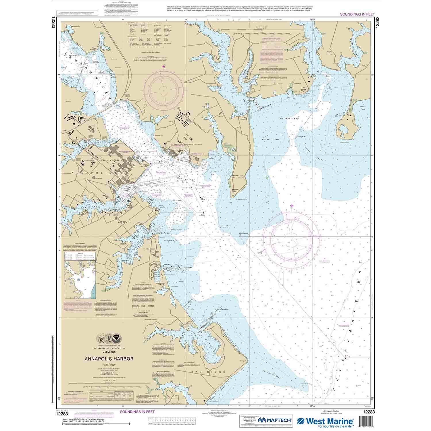 NOAA Maptech® NOAA Recreational Waterproof Chart-Annapolis Harbor, 12283