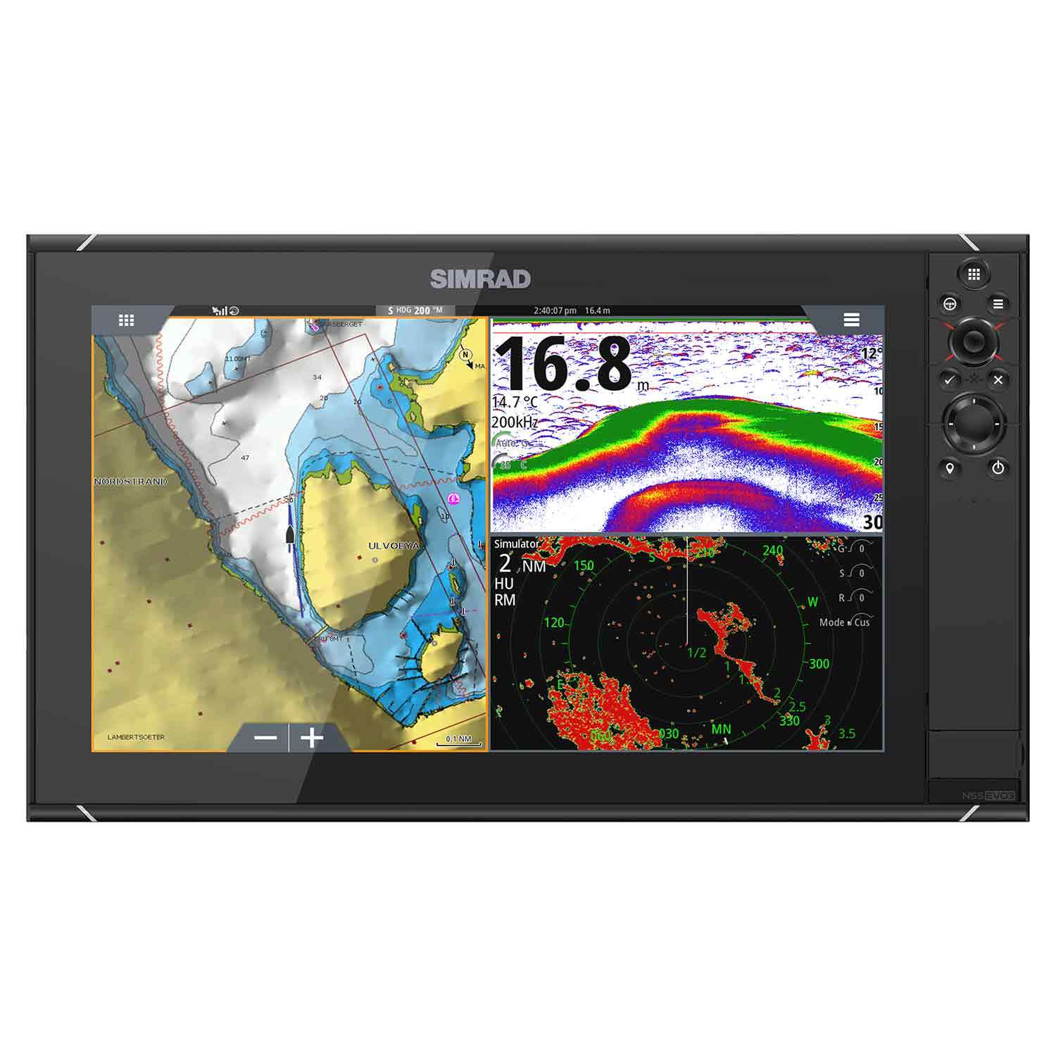 Simrad NSS16 evo3 16″ MFD w/ C‑MAP US Enhanced Charts