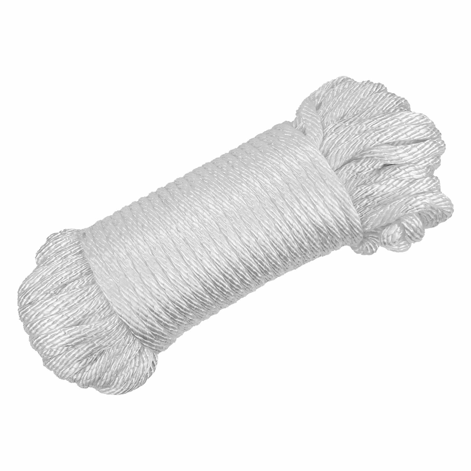 SEAFIT 1/8" x 45' Utility Line with Winder, Solid Braid Nylon, White