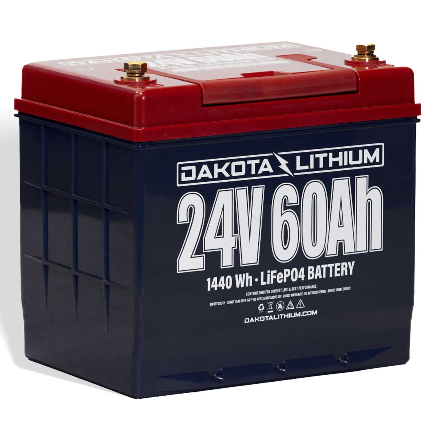 Dakota Lithium 24V 60Ah LiFePO4 Deep Cycle Battery, Group 24